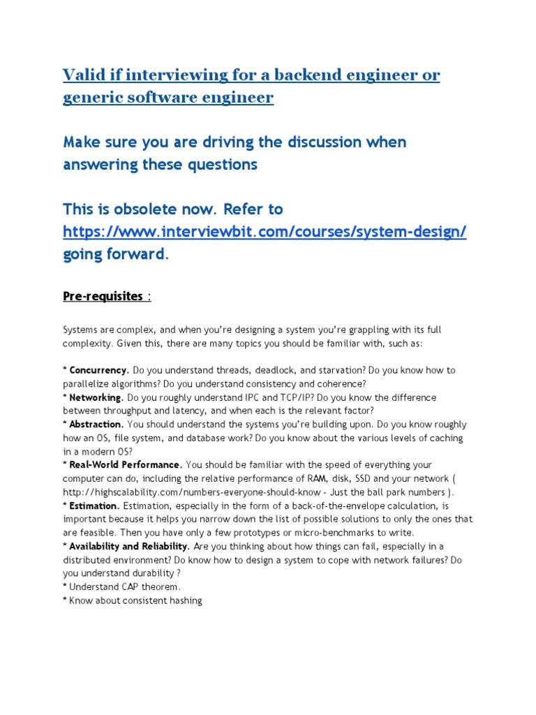 System Design Interview Preparation | PDF | Information Retrieval | Cache (Computing)
