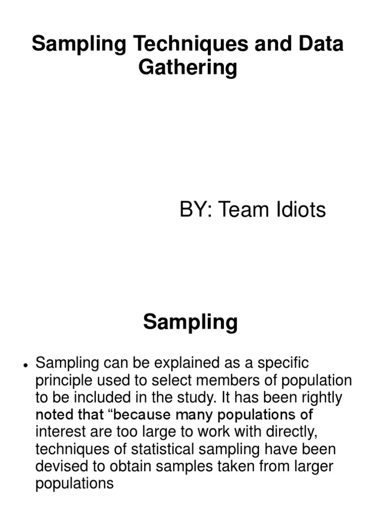 Sampling Techniques and Data Gathering | PDF | Sampling (Statistics ...