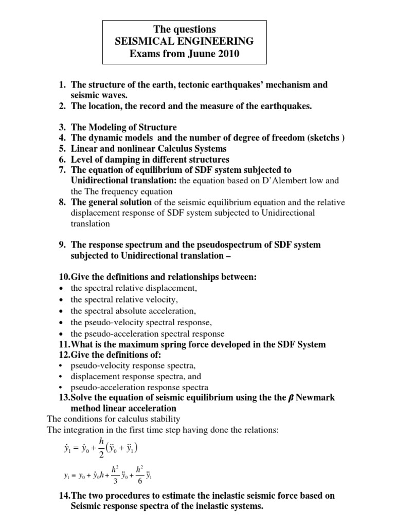 2010 - Questions For S.E | PDF | Civil Engineering | Mechanics
