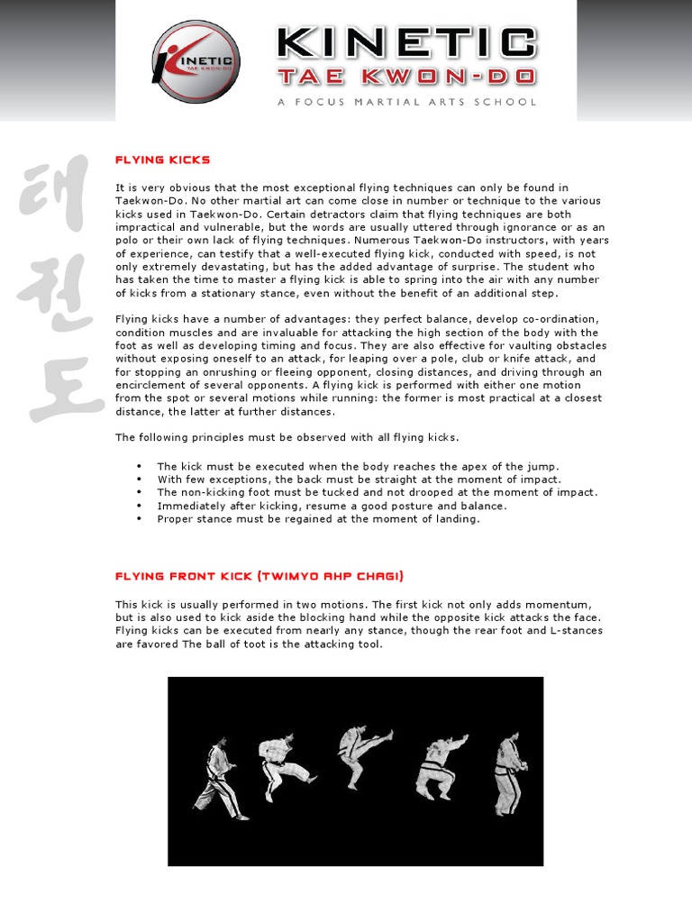 Flying Kicks PDF | PDF | Taekwondo | Combat Sports