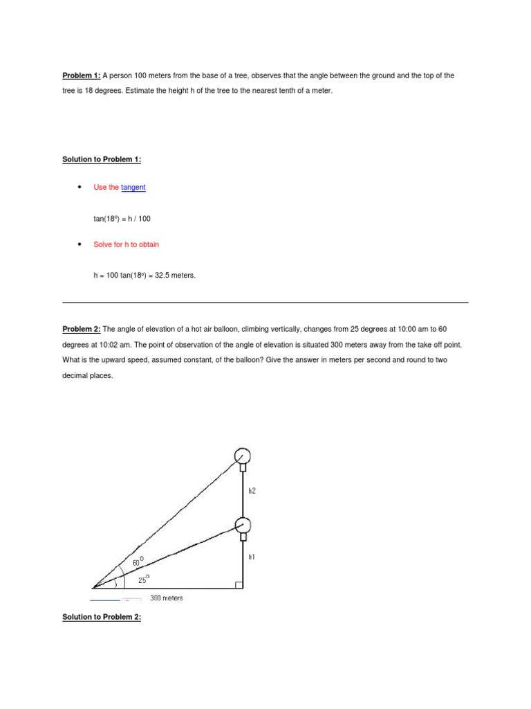 Trigonometry Problems and Solutions | PDF | Sine | Trigonometric Functions