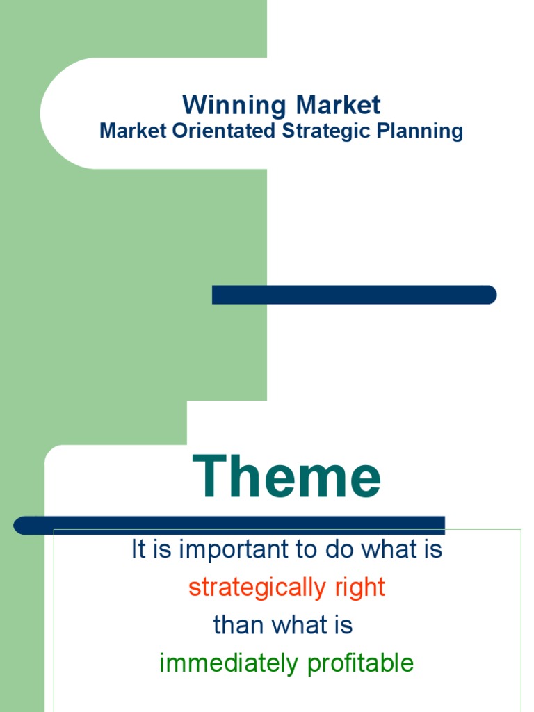Market-Oriented Strategic Planning Guide | PDF