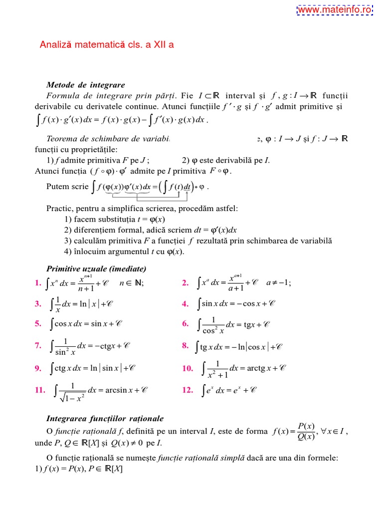 12 Analiza Matematica Cls. A XII A PDF | PDF