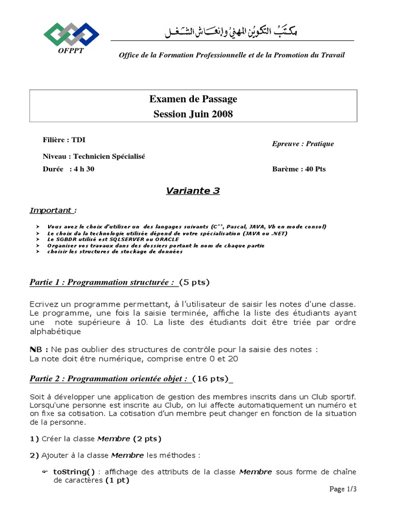 Pratique V 3 | PDF | Classe (informatique) | Java (Langage de programmation)