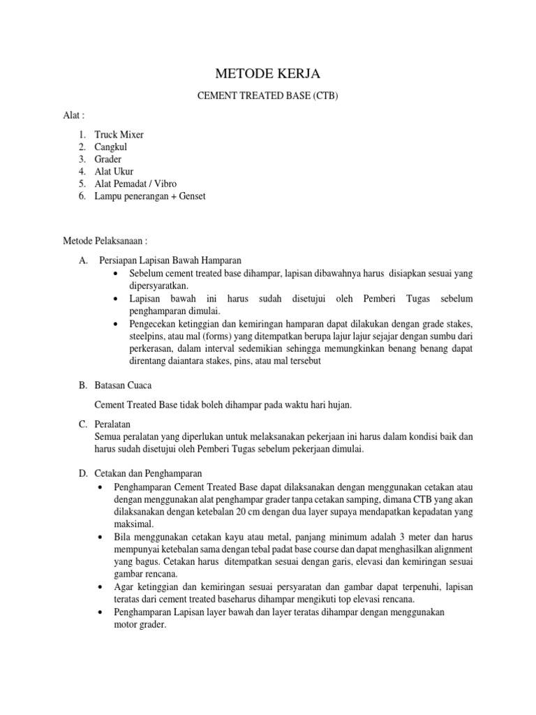Metode Kerja CTB | PDF