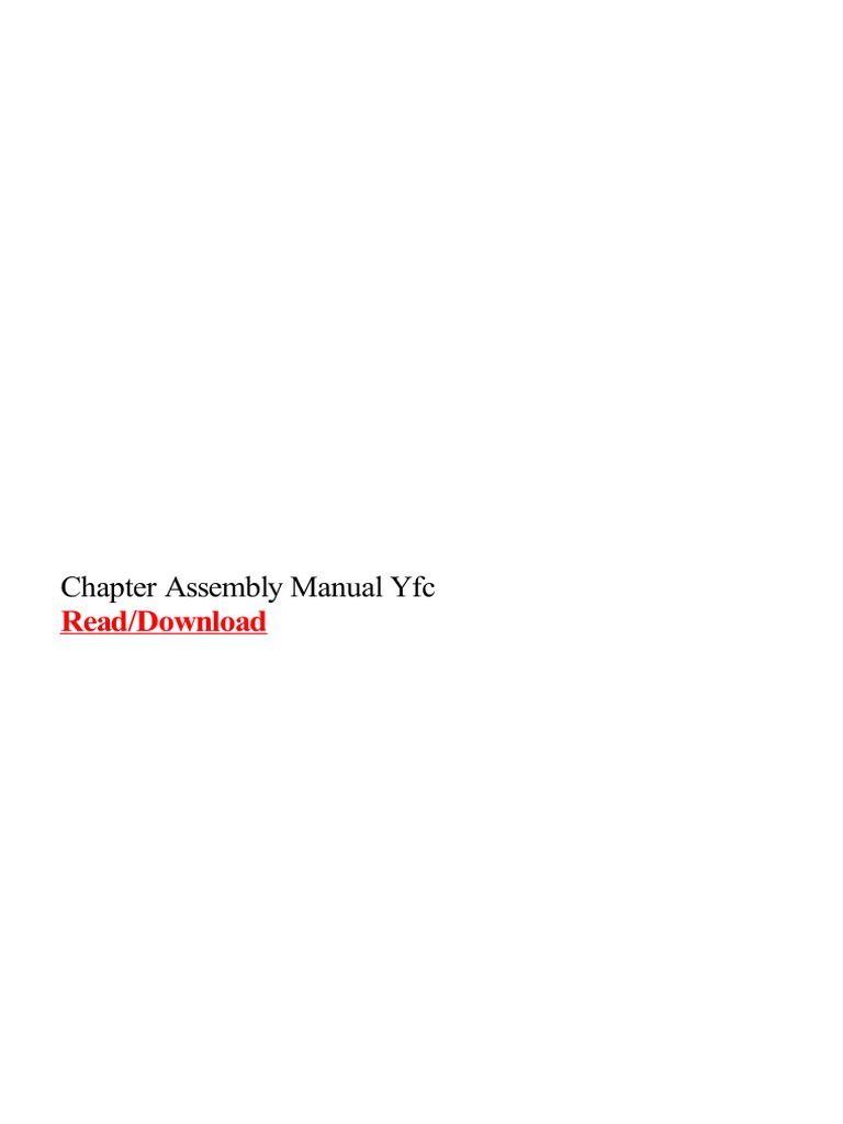 Chapter Assembly Manual Yfc PDF | PDF