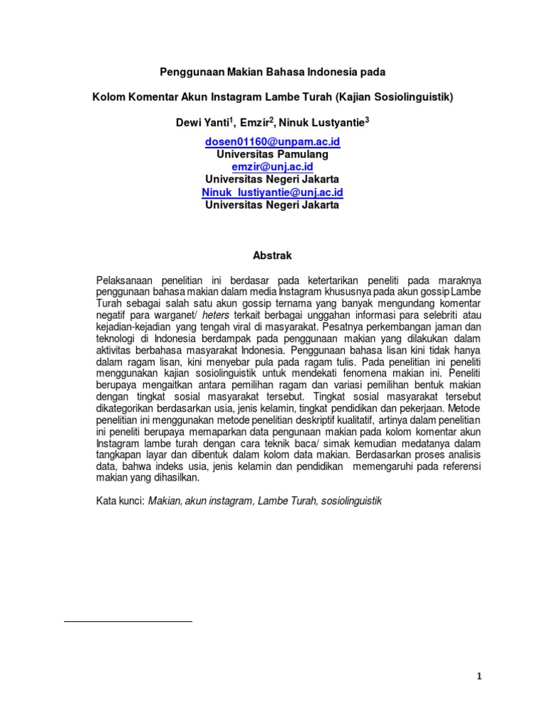 Contoh Artikel Jurnal Penelitian PDF | PDF