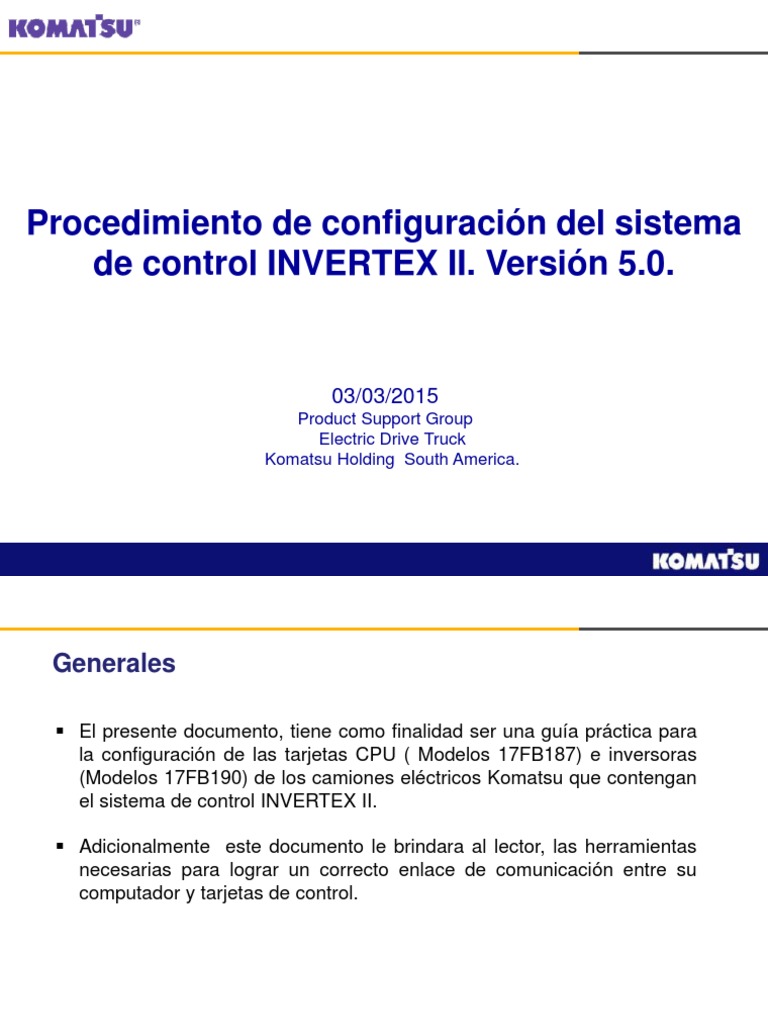 Procedimiento para Actualización de Software de Invertex II Version 5.0 ...