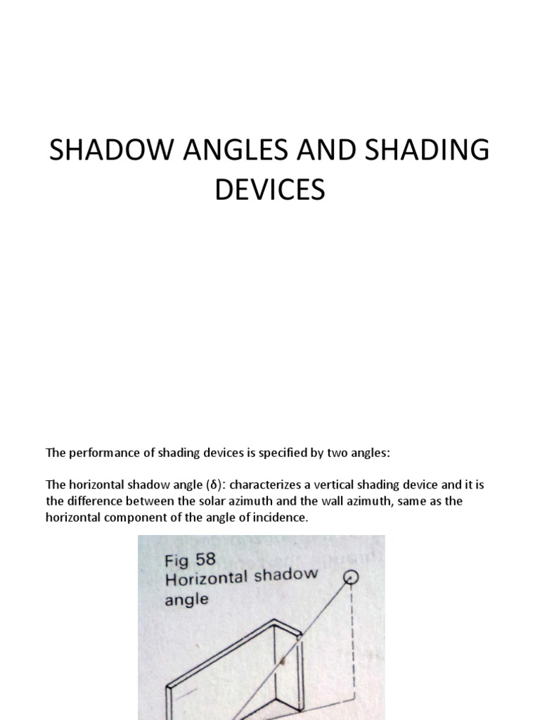 Shadow Angles and Shading Devices | PDF