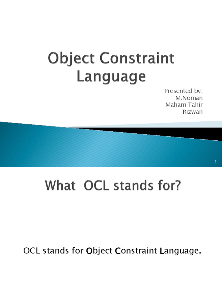 Object Constraint Language Ppt By Mhm Download Free Pdf Unified Modeling Language
