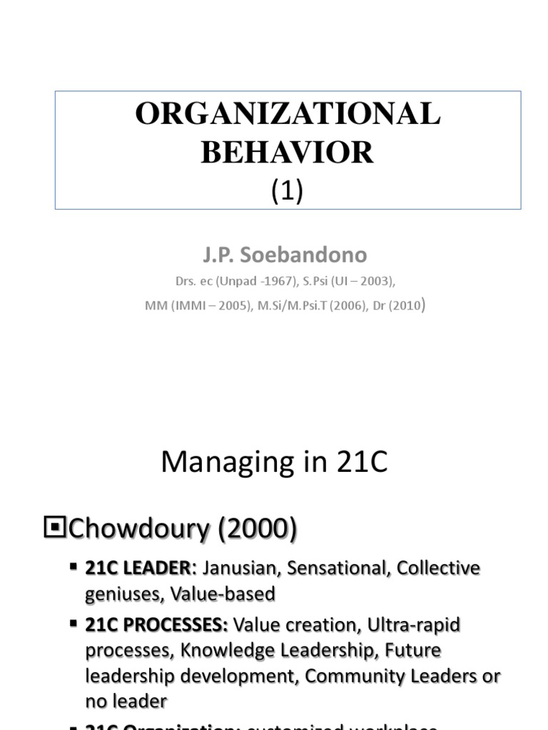 1 Organizational Behavior | Download Free PDF | Organizational Behavior ...