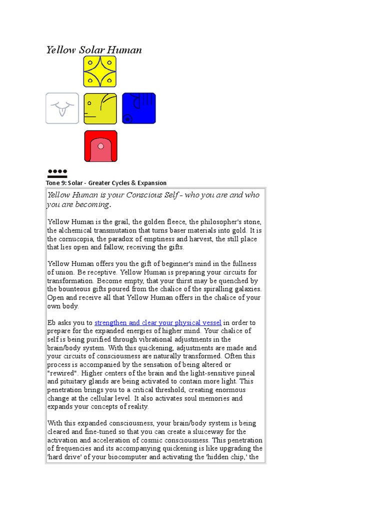Yellow Solar Human | PDF | Harmony | Consciousness