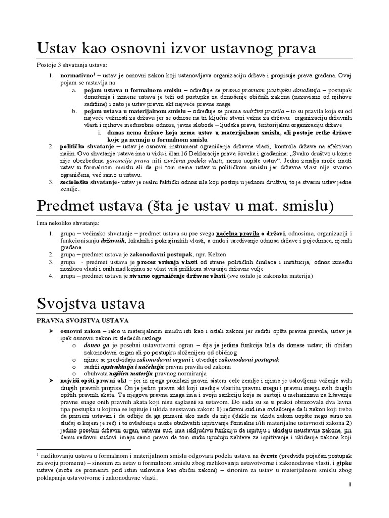 Ustavno Skripta | PDF
