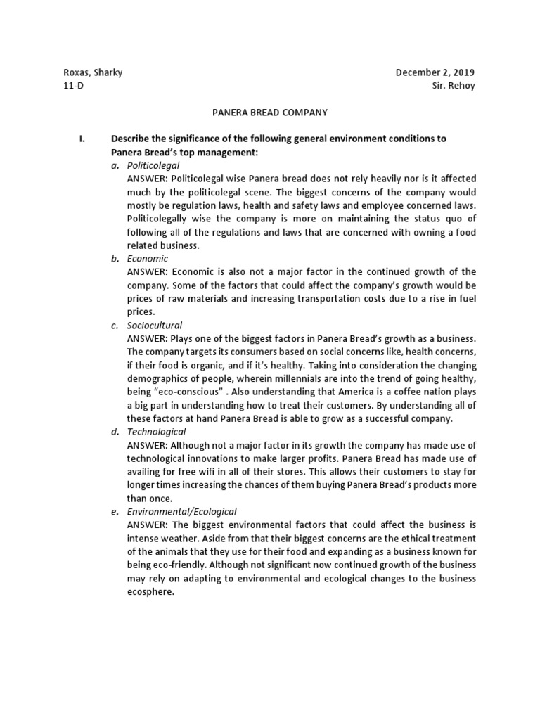 Panera Bread | PDF | Ecology | Foods