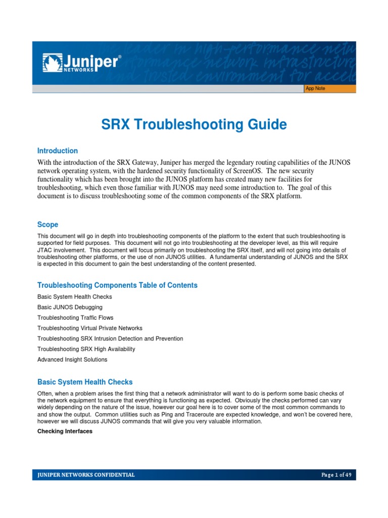Troubleshooting the SRX Platform: An In-Depth Guide to Common System ...