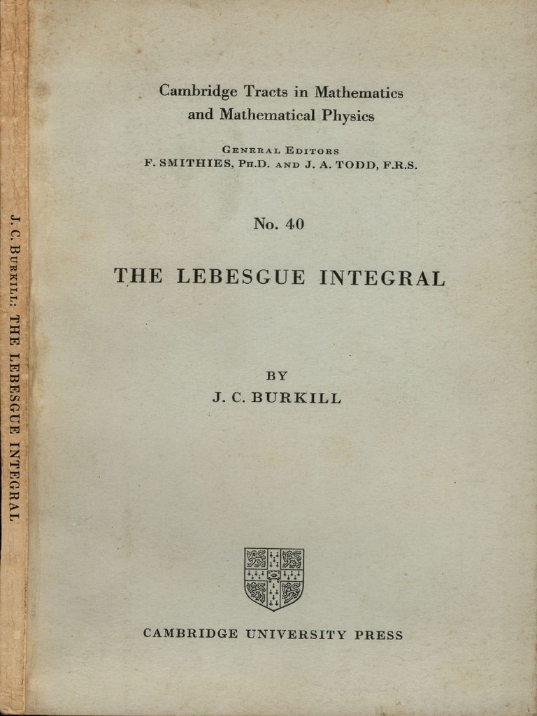 The Lebesgue Integral Burkill PDF | PDF