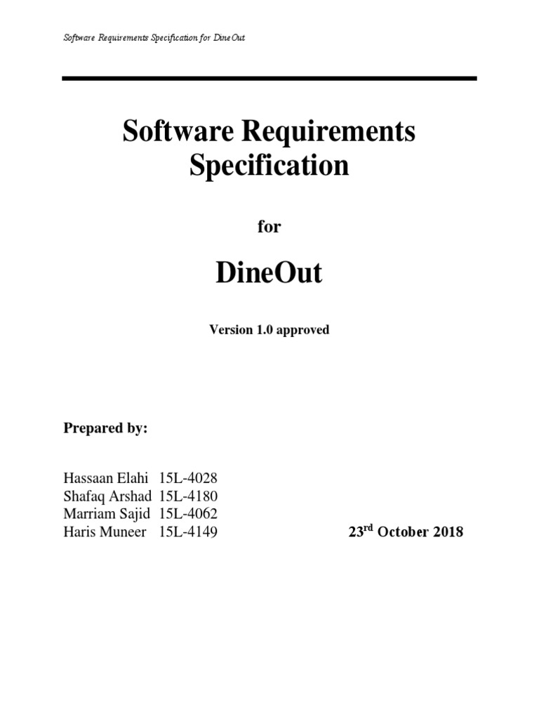 SRS (Latest) | PDF | User Interface | Point Of Sale