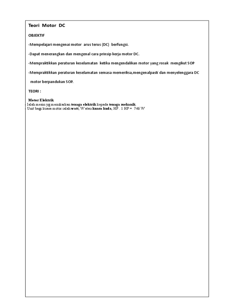 Teori Motor Ac Dan DC | PDF