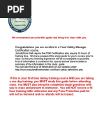 ServSafe Food Handler Study Guide | PDF