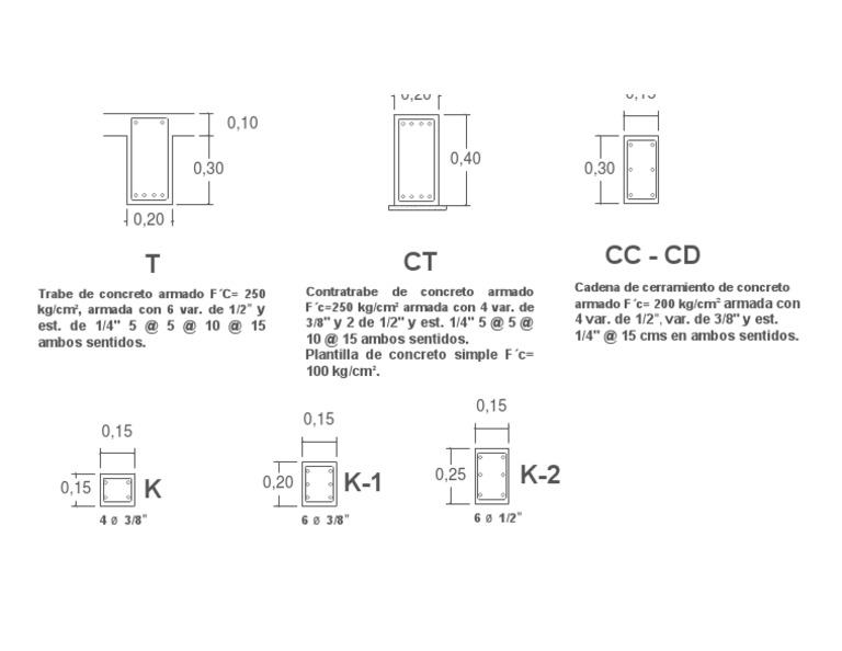 Detalles Trabes, Contratrabes y Castillos | PDF