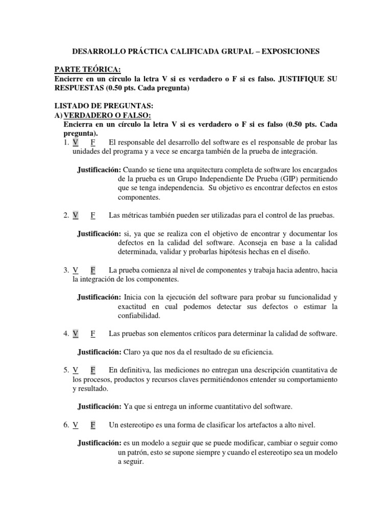 Desarrollo Práctica Calificada Grupal | PDF | Ingeniería de software | Software