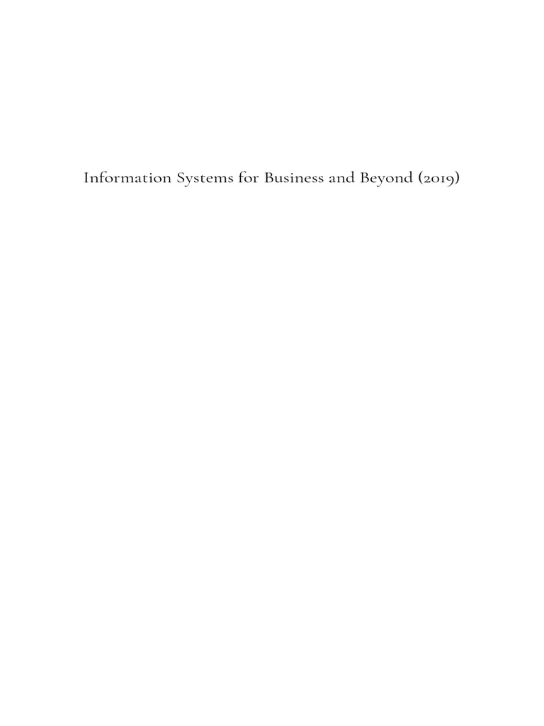 Information Systems For Business and Beyond - 2019 PDF | PDF | Personal ...