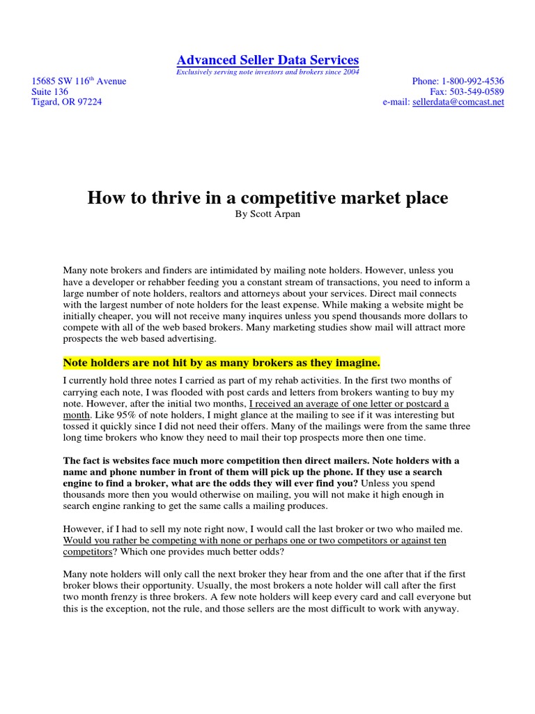 How To Succeed As A Note Broker | PDF | Retail | Sales