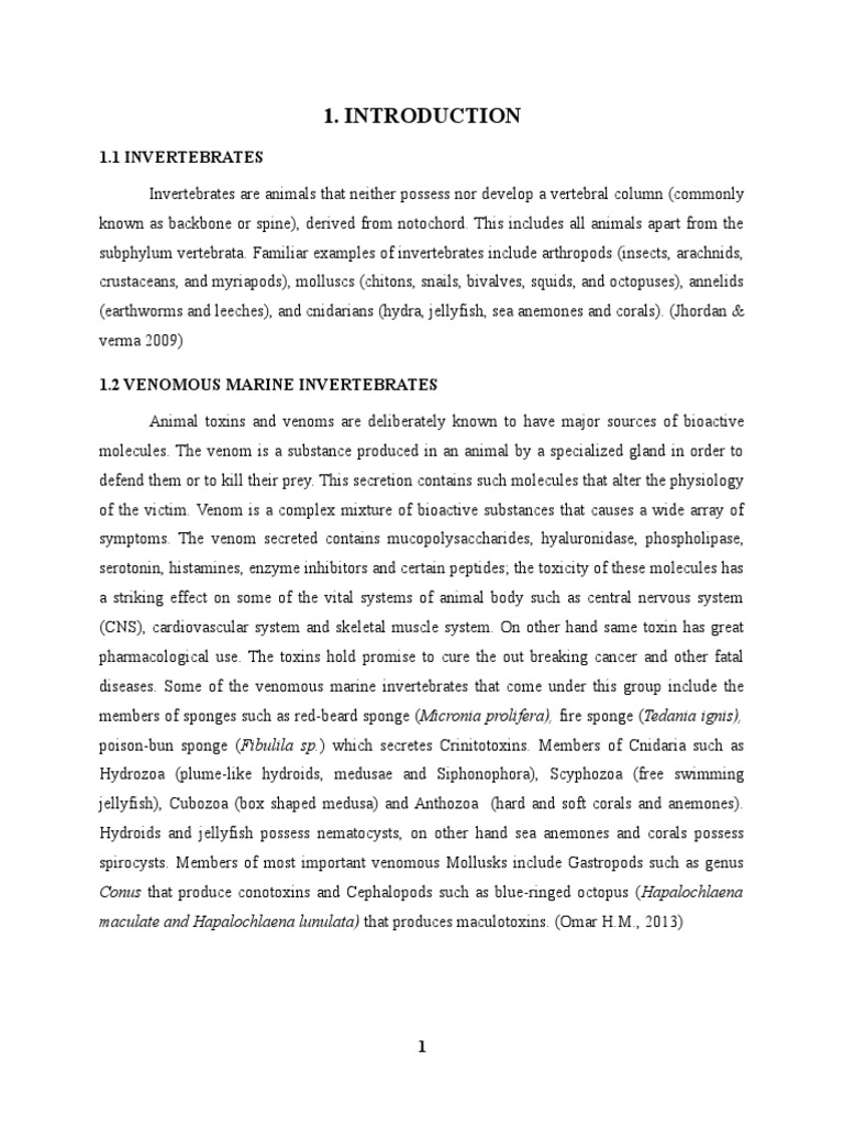 Venomous Marine Invertebrates | PDF | Organisms | Nature