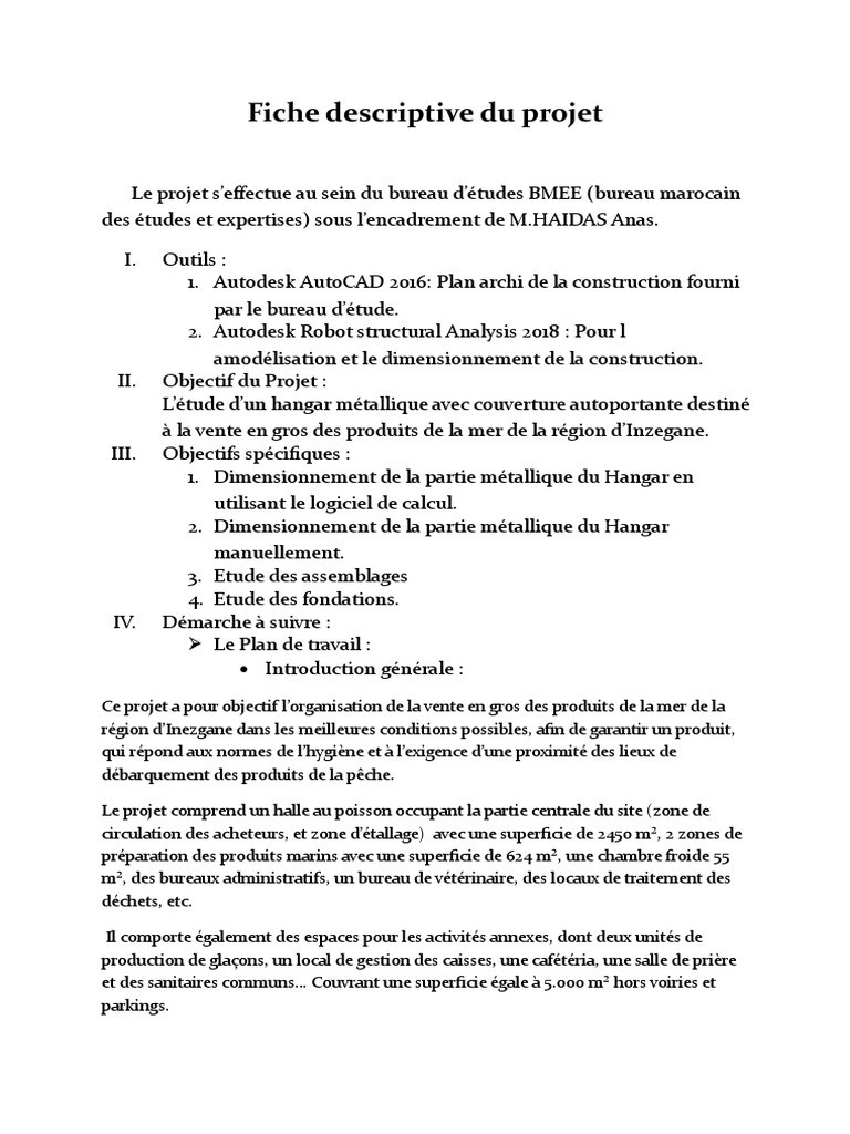 Fiche descriptive du projet de hangar | PDF | Maison et jardin ...