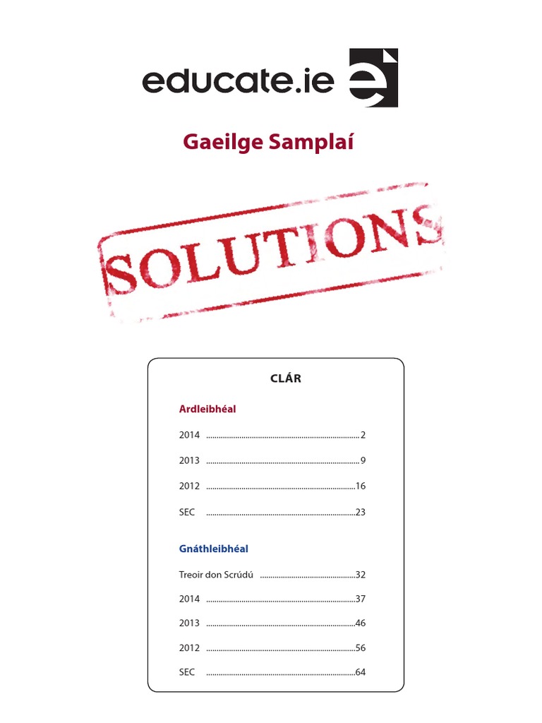 LC Irish Sample Ans PDF | PDF