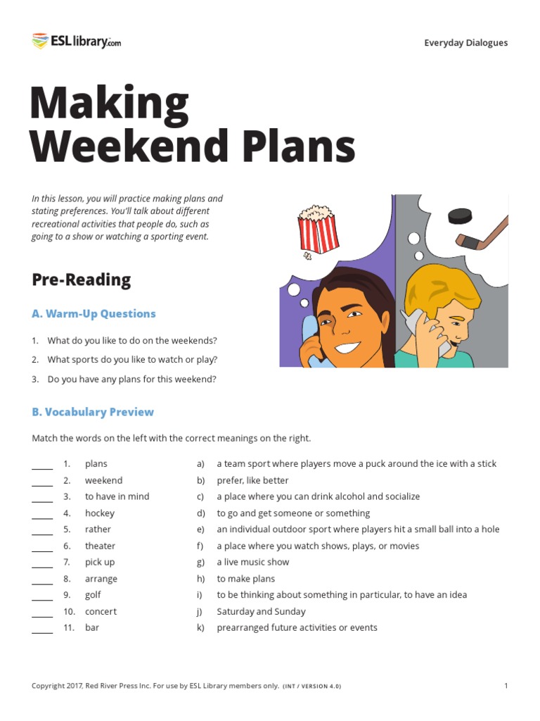 76 Making-Weekend-Plans US | PDF | English Language | English As A ...