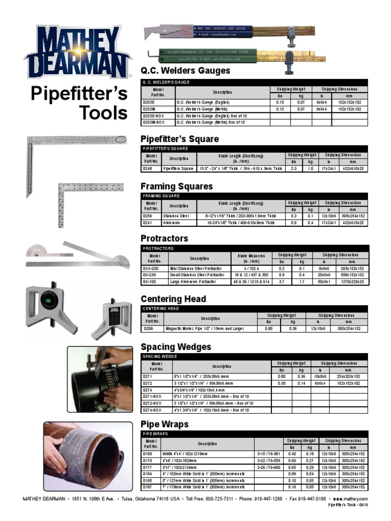 Pipefitter Tools PDF | Download Free PDF | Building Materials ...
