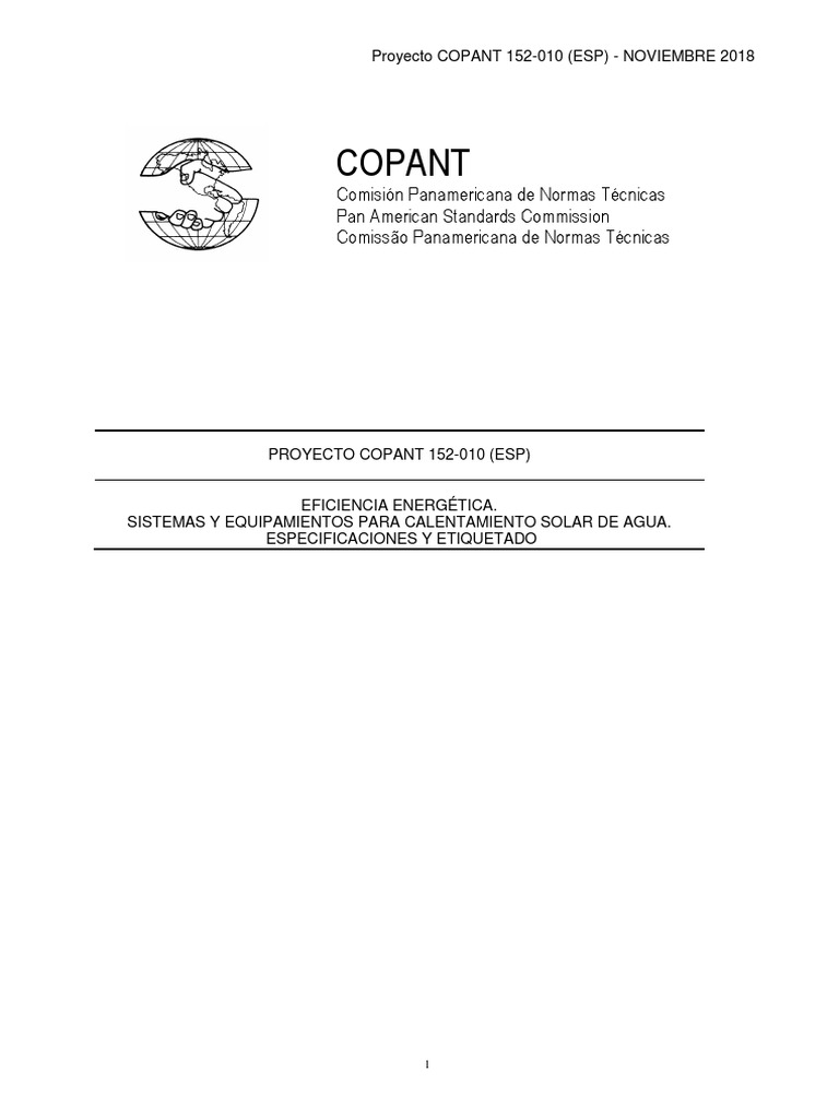 COPANT 152 010 07OCT2019 - Sistemas y Equipamientos para Calentamiento ...