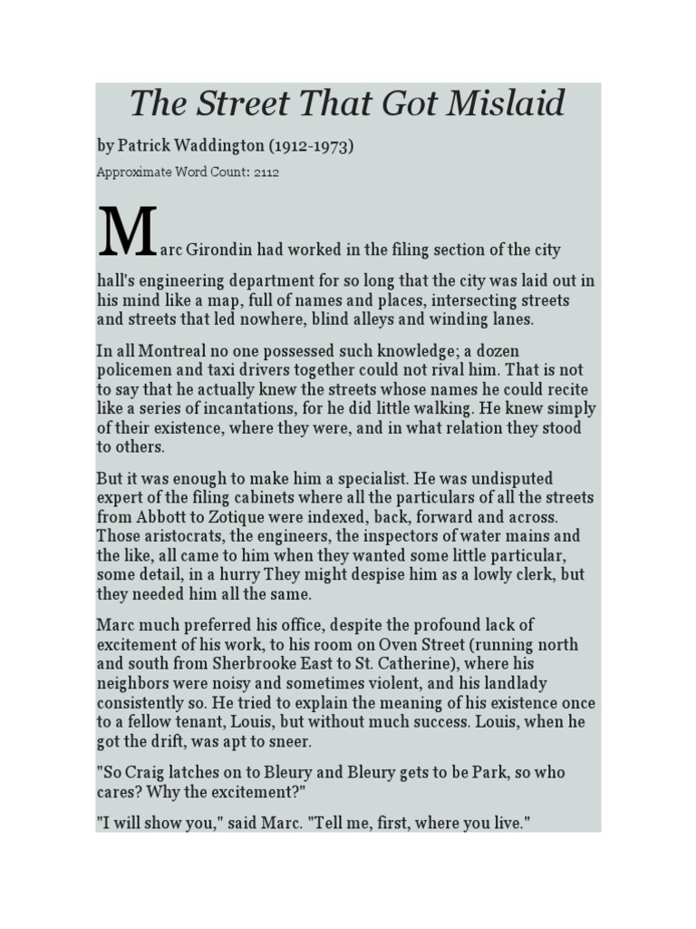 The Street That Got Mislaid | PDF