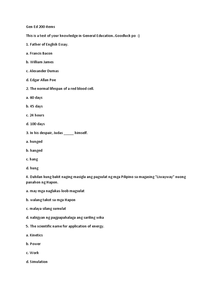 General Education | PDF | Test (Assessment) | Learning