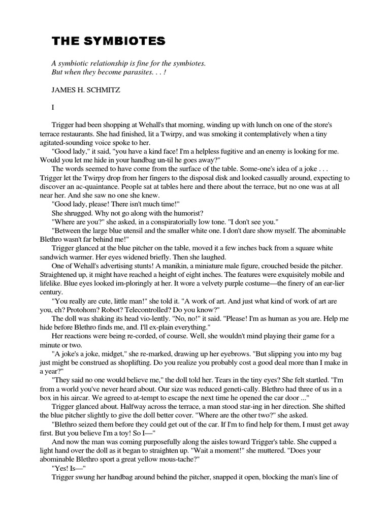 James H. Schmitz - The Symbiotes | PDF | Nature