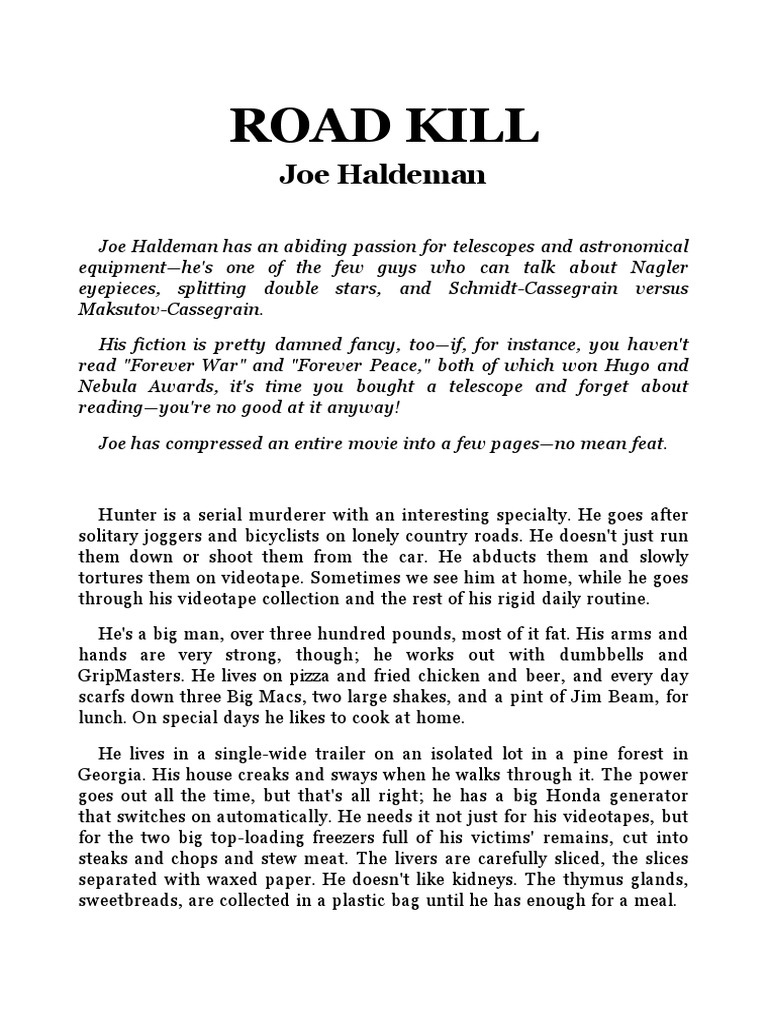 Joe Haldeman - Roadkill PDF | PDF | Nature