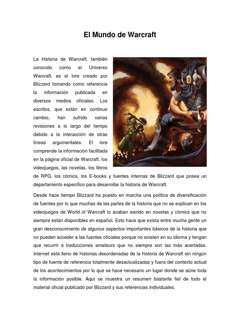 El Mundo de Warcraft | PDF | Elf (Tierra Media) | Continuar
