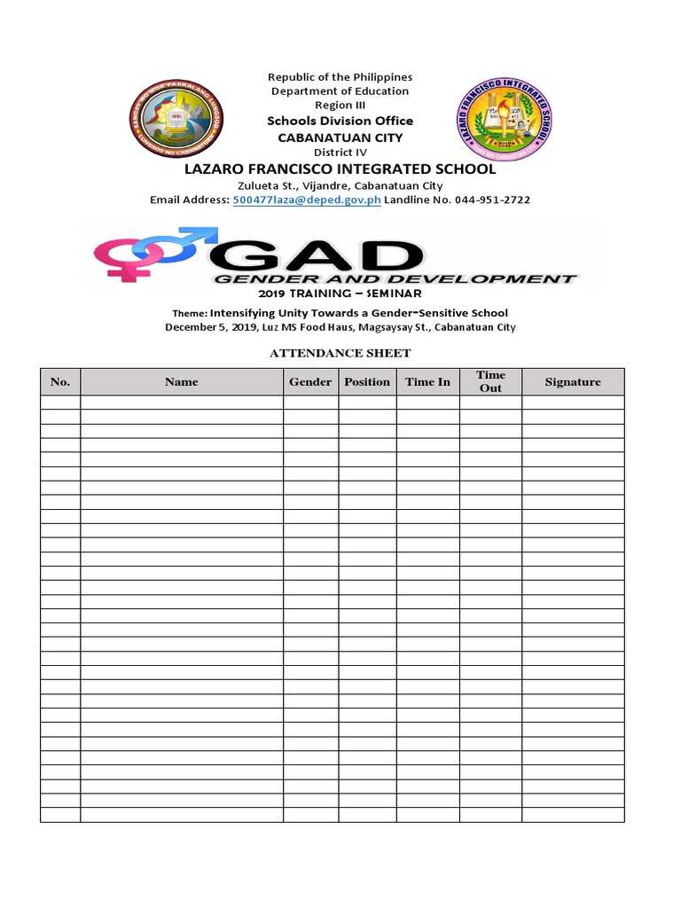 GAD Attendance | PDF