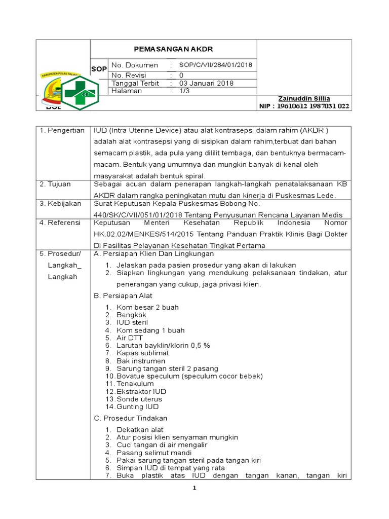 Sop KB Pemasangan Akdr | PDF