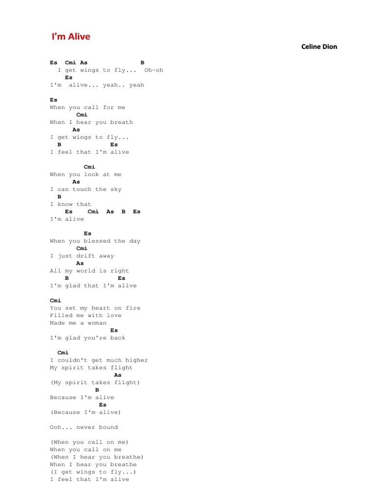 Im Alive | PDF | Recorded Music | Songs Written