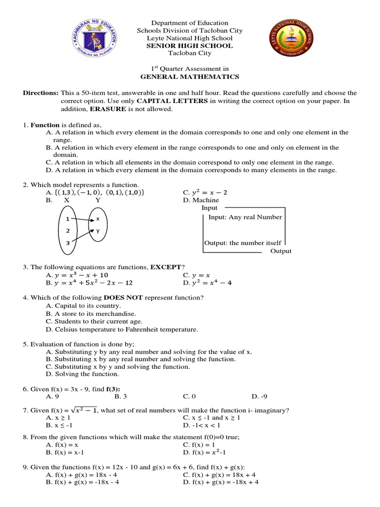 General Mathematics Questions | PDF | Fraction (Mathematics ...