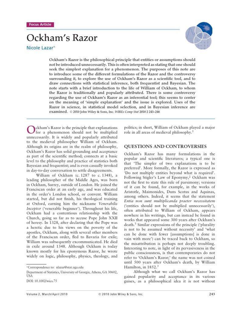 Ockham Razor | PDF | Occam's Razor | Bayesian Inference