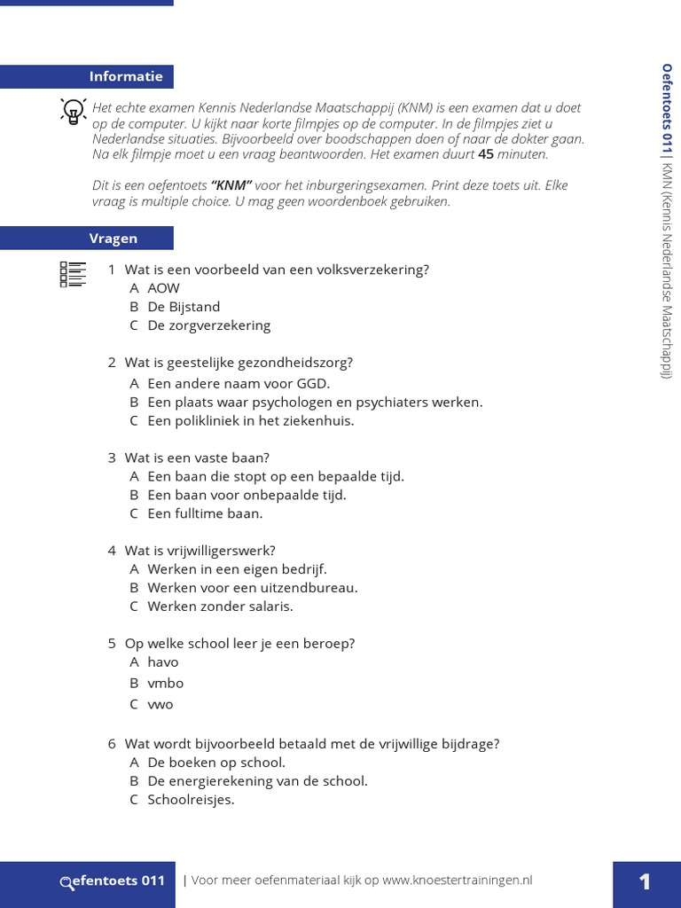 Oefentekst011 KNM-1 | PDF