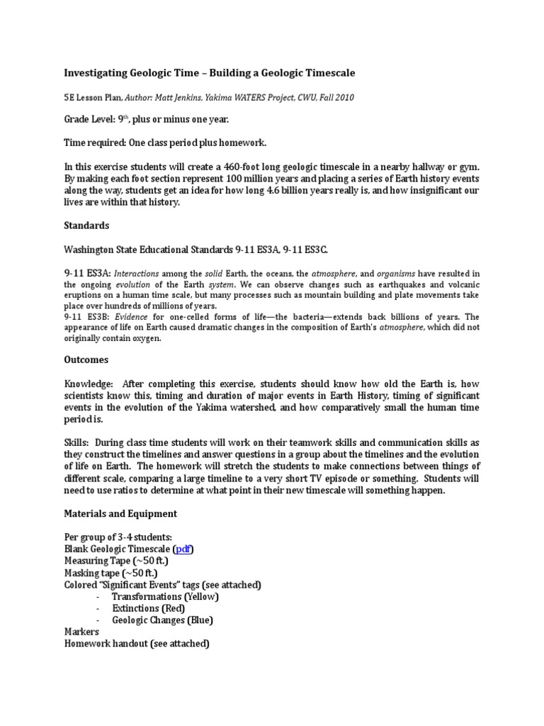 5E Investigating Geological Time Building Timescale | PDF | Nature ...