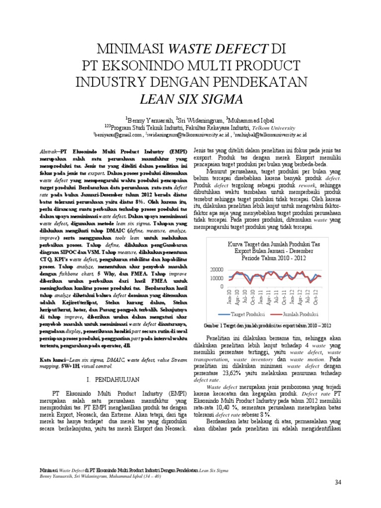 Minimasi Waste Defect Di PT Eksonindo Mu 3eec98db | PDF