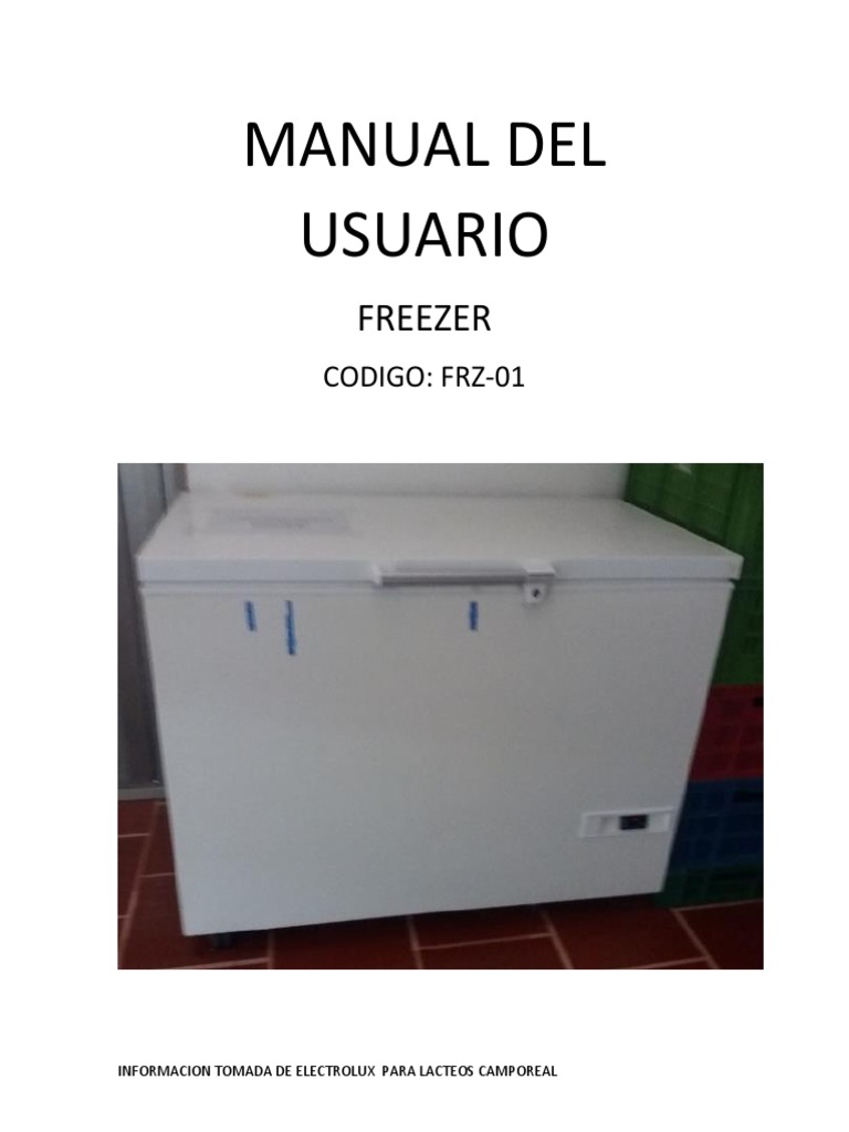 MANUAL DEL USUARIO - PDF Freezer | PDF | Enchufes y tomas de corriente ...