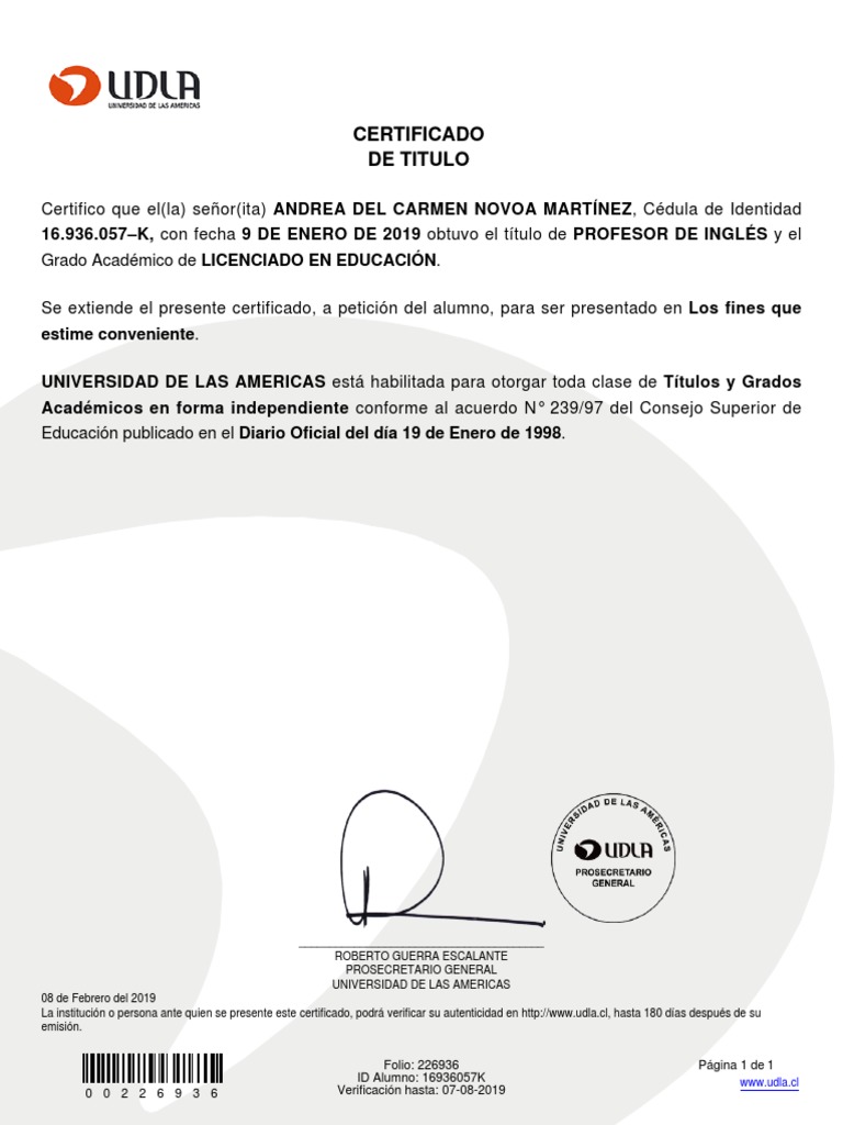 Modelo De Certificado De Titulo Universitario Cómo Obtengo El