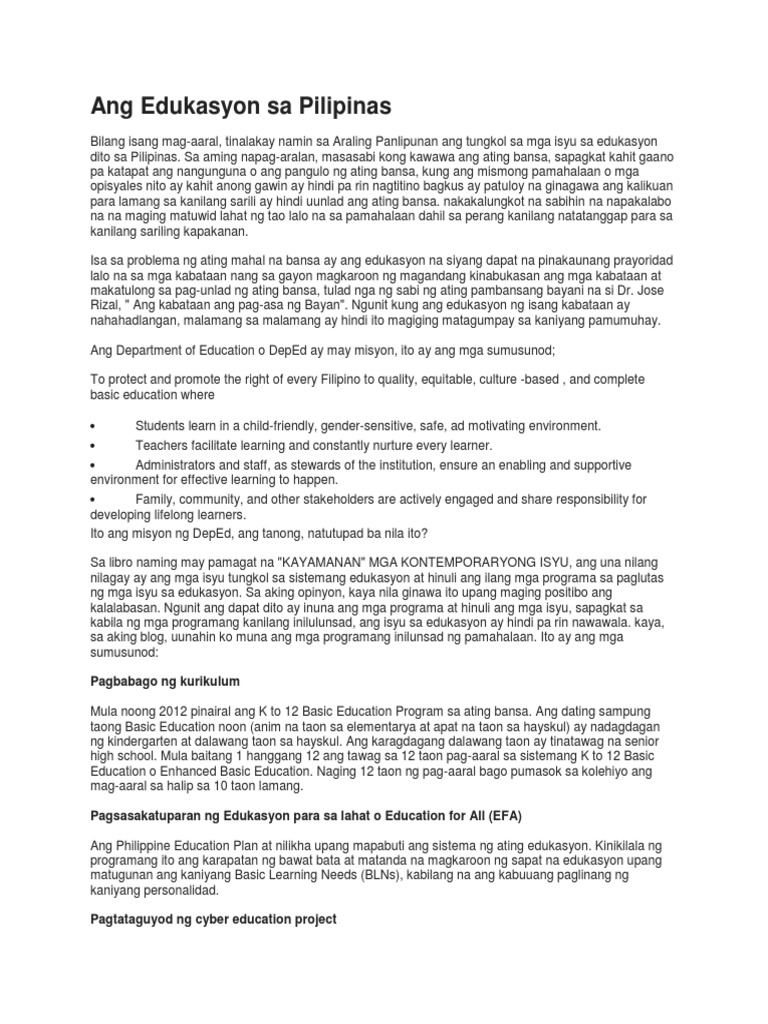 Ang Edukasyon Sa Pilipinas | PDF