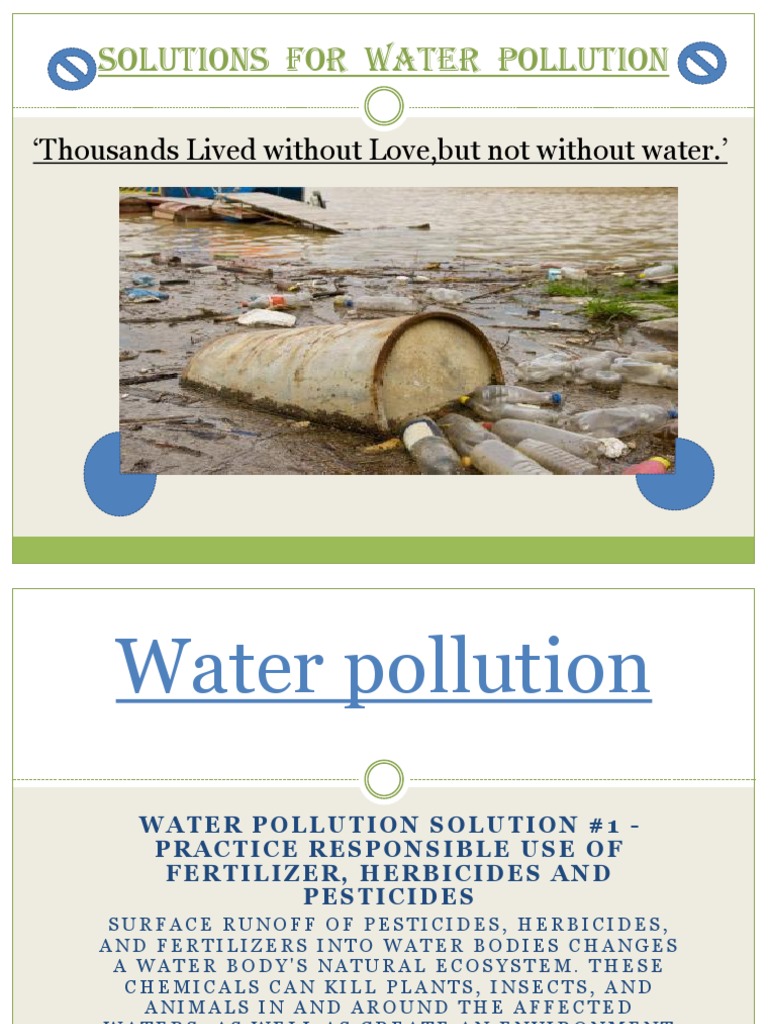 Solutions For Water Pollution | PDF | Water Pollution | Surface Runoff